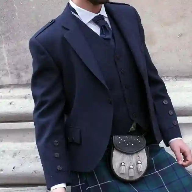 Navy Blue Tweed Kilt Jacket and Waistcoat – Kilt Box Shop