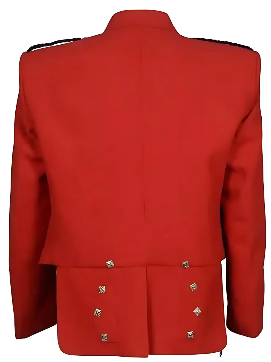 Red Prince Charlie Jacket With 3 Button Vest – Kilt Box Shop