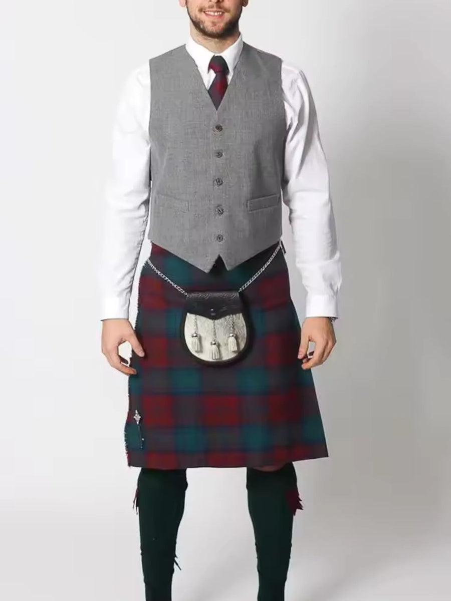 Light Grey Tweed Kilt Jacket and Waistcoat - Stylish Argyle Set – Kilt ...